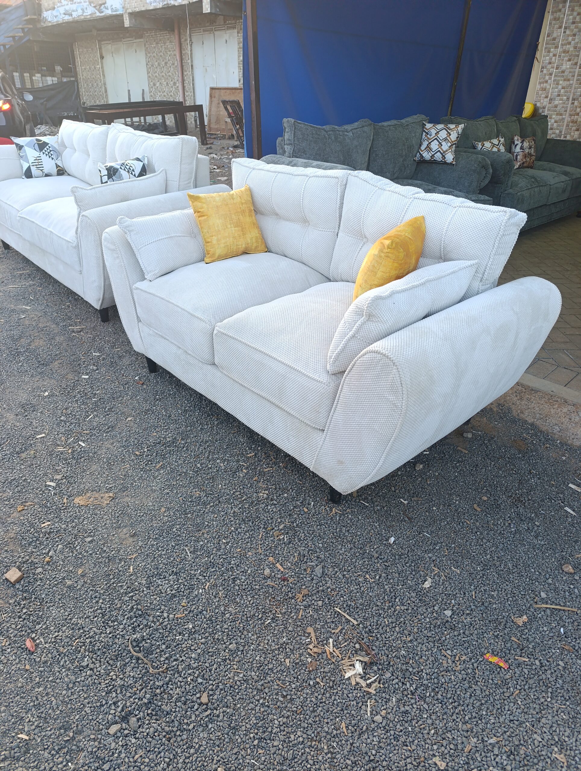 Tufted 5 Seater Butterfly Sofa Design| Spring Cushions | Pure Fibre ...